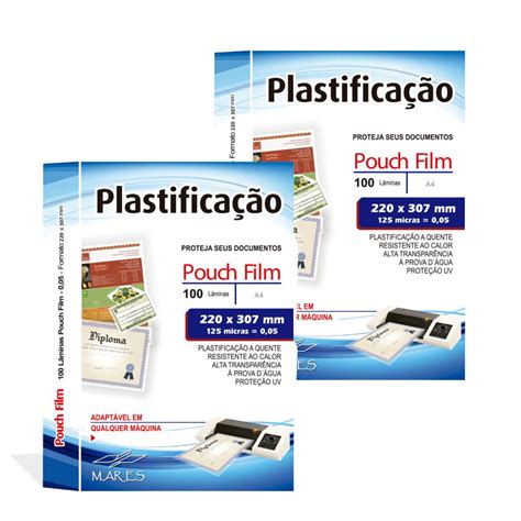 Kit 200 Plasticos Polaseal para Plastificação A4 220x307x0 05mm 125