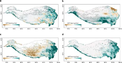 Trends Of The Growing Season A And Annual B Gpp From 2001 To 2019