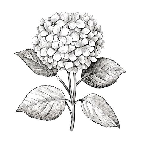 Premium Photo Detailed Engraving Style Hydrangea Sketch Vector