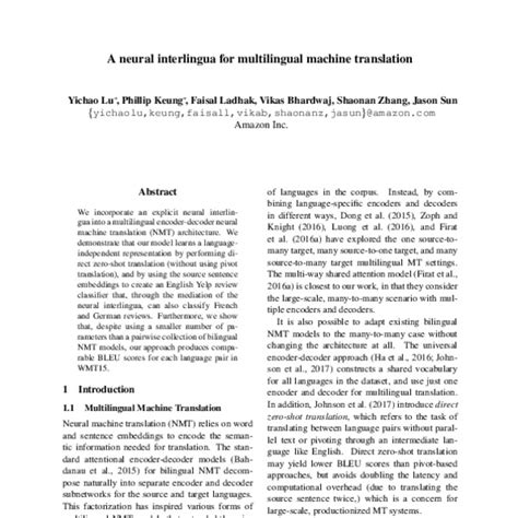A Neural Interlingua For Multilingual Machine Translation Acl Anthology