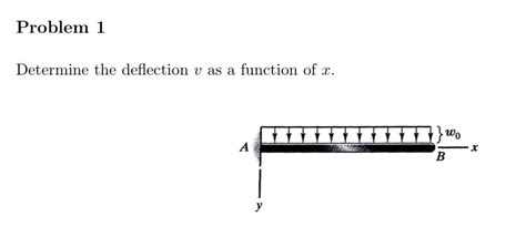 Solved Problem Determine The Deflection V As A Function Of Chegg