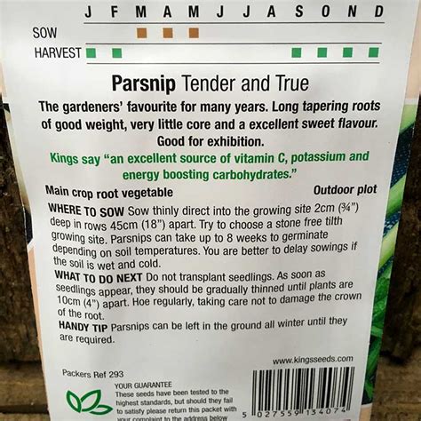Parsnip Tender And True Markeaton Garden Centre