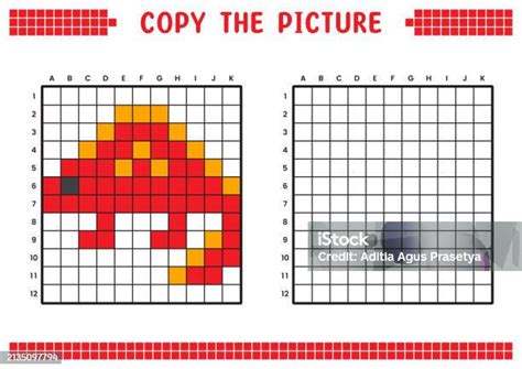 그림을 복사하고 그리드 이미지를 완성합니다 사각형으로 그리는 교육용 워크시트 유치원 색칠 활동 어린이 게임 픽셀 만화 벡터 일러스트 레이 션 공룡 안킬로사우루스 개발에 대한