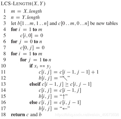 动态规划解最长公共子序列lcs附详细填表过程 Csdn博客