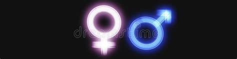 Los SÃmbolos Neon Masculinos Y Femeninos Juntos Stock de ilustración