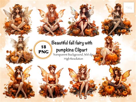 Beautiful Fall Fairy with Pumpkins Graphic by KissmeDiary · Creative ...