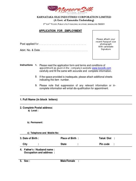 Application Form Ksic Pdf Government Social Institutions