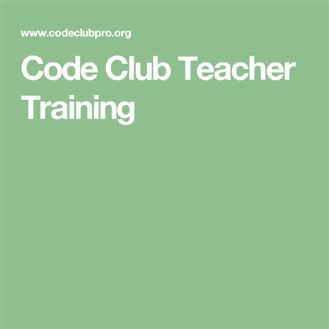code club teacher training