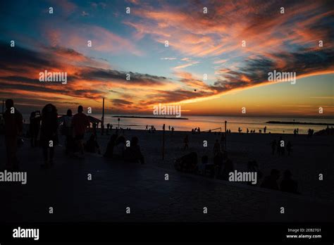 Tel Aviv Israel February 11 2021 Unidentified Israeli People Having