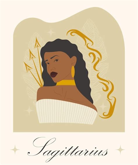 Signe Du Zodiaque Sagittaire Illustration De Dessin Animé Jeune Femme