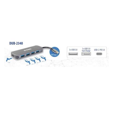 Dub 2340 Hub D Link Usb C 4 Portas Usb 30 Com Power Delivery