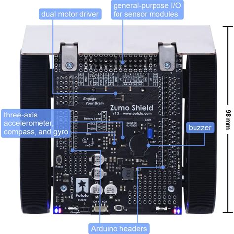 pololu shield zumo pour arduino v1 3 robotshop