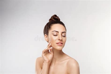 Beauty Face Beautiful Woman With Natural Makeup Closeup Portrait Of