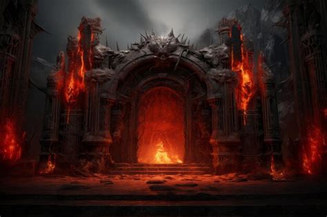 Premium AI Image Witness The Fiery Demise As A Demon Descends Into The Abyss Generative AI