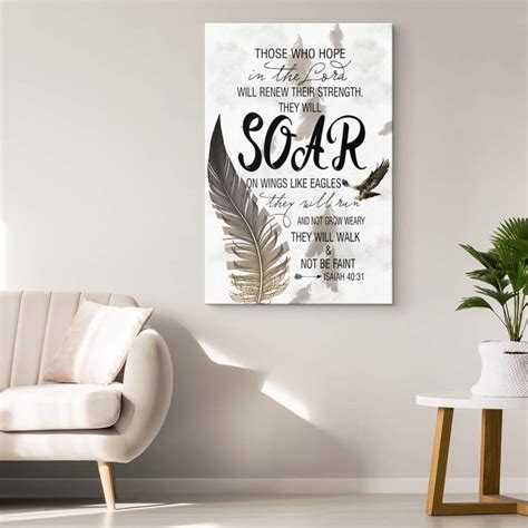 Bible Verse Wall Art Those Who Hope In The Lord Isaiah 4031 Canvas
