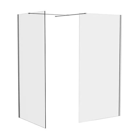 Sundaze Chrome 8mm Walk In Shower Enclosure Wet Room Glass Screen Pack