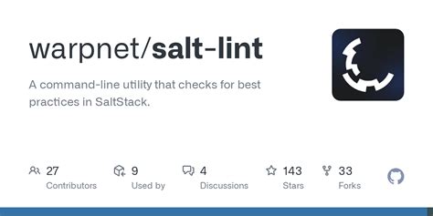 Github Warpnet Salt Lint A Command Line Utility That Checks For Best Practices In Saltstack
