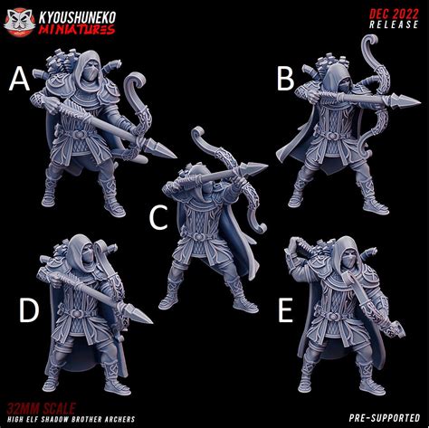 High Elf Shadow Warriors Resin 3d Printed Miniatures Kyoushuneko