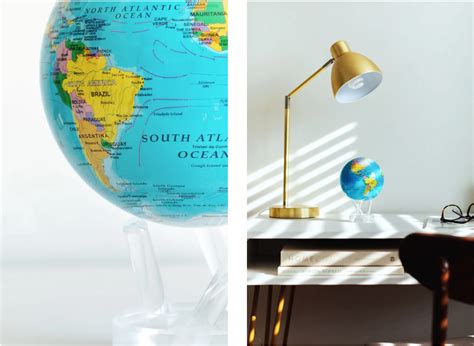 Mova Blue Political Map Self Rotating Globe 68travel