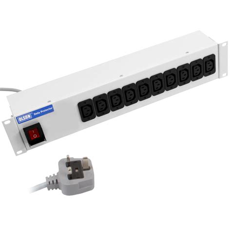 10 Way 19 2u 10a Iec 60320 C13 Rf Filtered Surge Protected Illuminated Main Switch Fused 13a