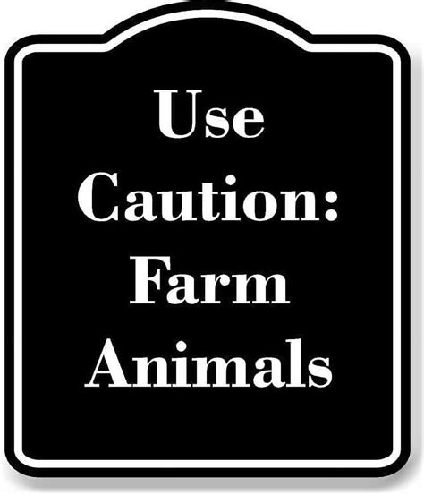 Use Caution Farm Animals Black Aluminum Composite Sign 20x24