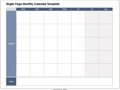 Printable Blank Monthly Calendar Template Free Printable Calendar With