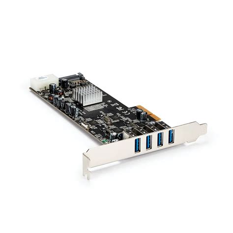 Startech 4 Port PCIe USB 3 0 Card W 4 Channels Black Techinn