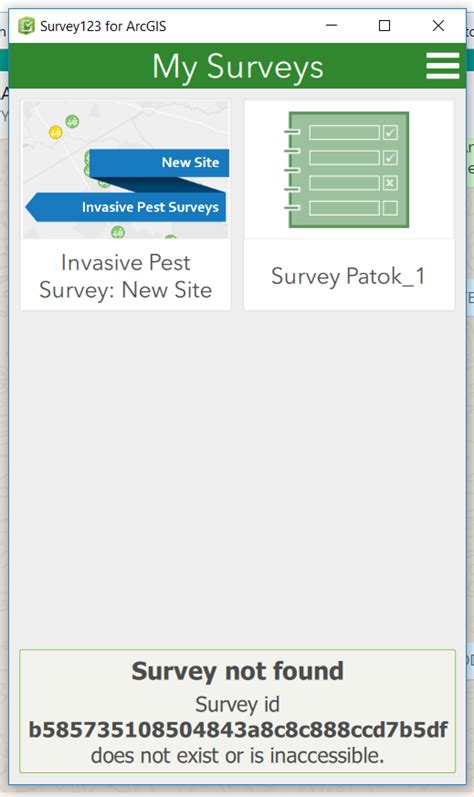Survey Does Not Exist Error Page 3 Esri Community