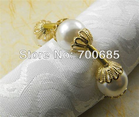 Pearl Napkin Ring Wholesale Napkin Rings Beaded Wedding Napkin Ring