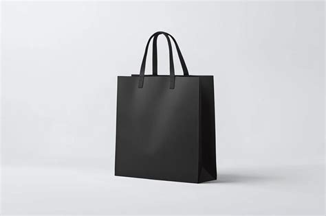 Minimalist Black Fabric Shopper Bag Mockup Premium Ai Generated Image