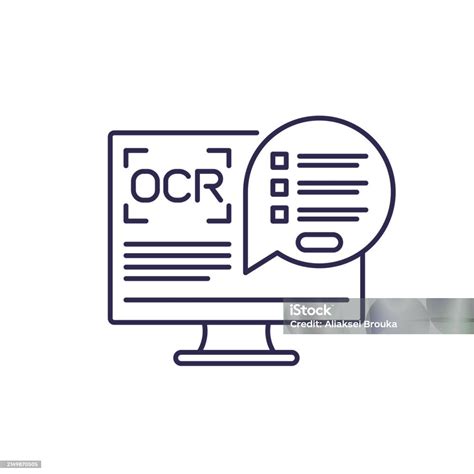 ilustración de icono de línea de software ocr reconocimiento Óptico de