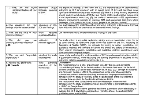Possible Questions From Panel During Final Defense What Are The