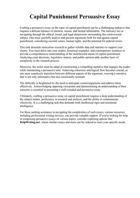 Capital Punishment Argument Essaypdf