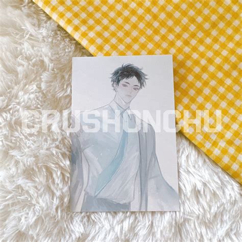 พร้อมส่ง โปสการ์ด อาคาอาชิ เคย์จิ Hq Haikyuu ไฮคิว คู่ตบฟ้า
