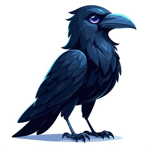 Cute Raven Cartoon Vector Style Illustration Premium Ai Generated Vector
