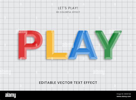 Colorful Text Effect Template Vector On Grid Paper Stock Vector Image