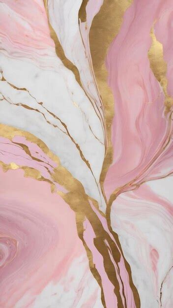 분홍색 ⁇ 색과 금색 대리석 배경 결혼식 초대 카드 배경 배너 프리미엄 Ai 생성 이미지