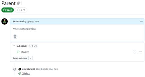 create github issue hierarchy using the api