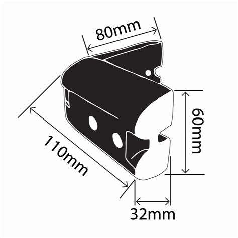 Rubber B Fender Corner Assembly 60mm X 32mm