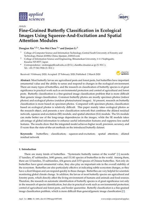Pdf Fine Grained Butterfly Classification In Ecological Images Using