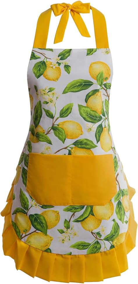 Hyzrz Cute Red Cotton Ruffle Youth Girls Apron Kitchen