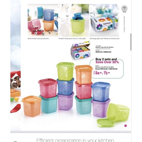 Tupperware Rainbow Cubes T Set 6 With Box Shopee Malaysia