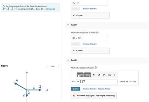 Solved For The Three Vectors Shown In The Figure The Vector Chegg