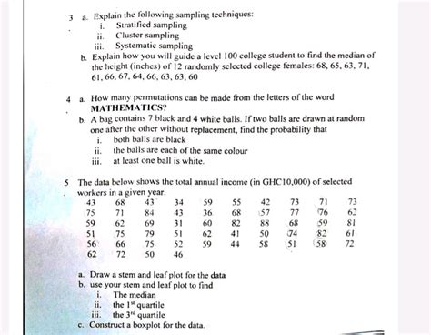 3 A Explain The Following Sampling Techniques StudyX