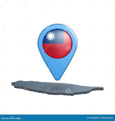 Pino Do Mapa Do Sinalizador Taiwan Em Branco Ilustração Stock