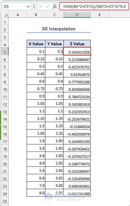 3d Interpolation In Excel 4 Easy Methods Exceldemy