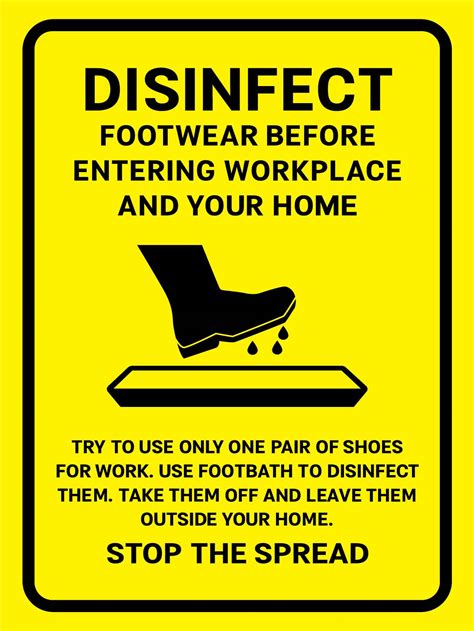 Disinfect Footwear Before Entering Workplace And Your Home Stop The Sp