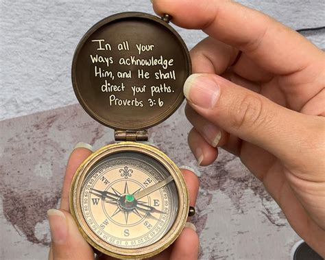 Personalized Engraved Compass Custom T For Baptism Etsy