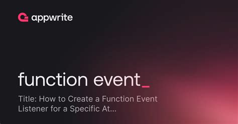 Function Event Threads Appwrite