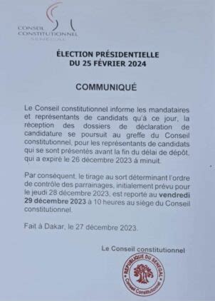 Conseil constitutionnel La date du tirage au sort reportée Vox Of